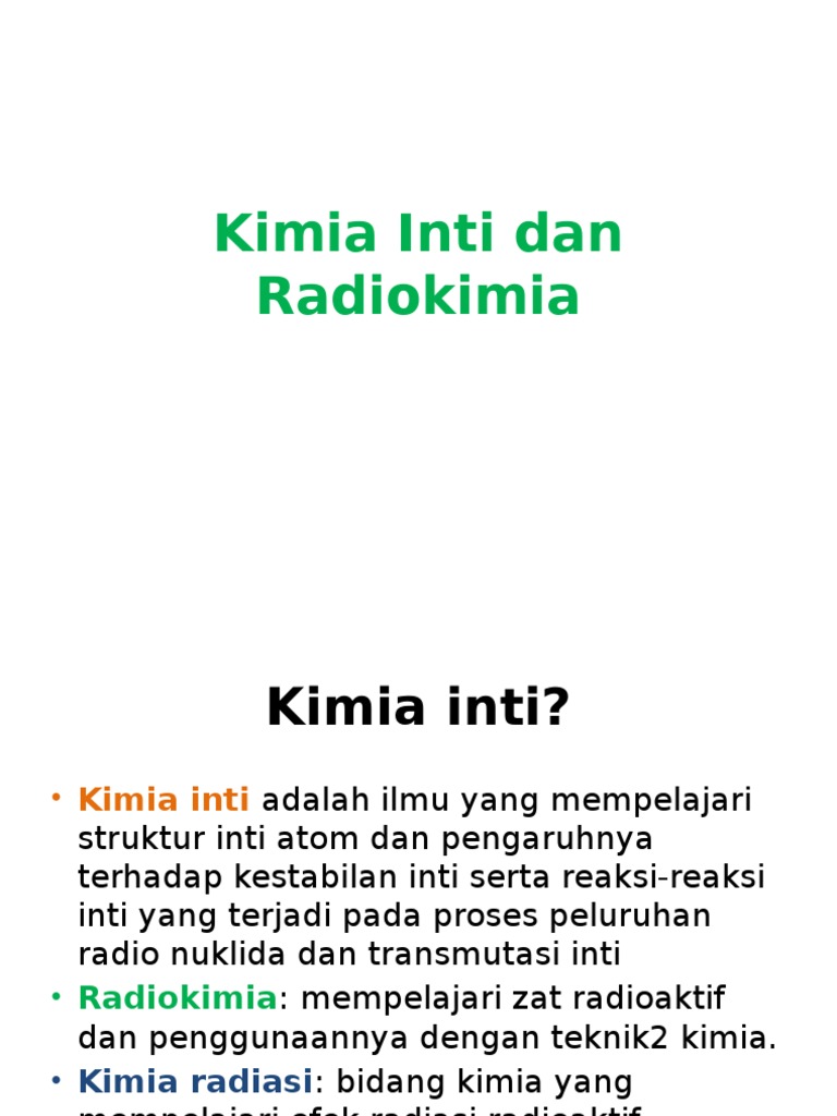 Kimia Inti Dan Radiokimia | PDF | Sains & Matematika