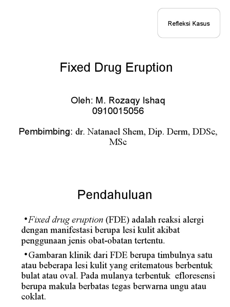 Fixed Drug Eruption | PDF