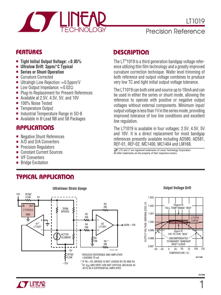 LT1019 Datasheet (1019fd) | PDF | Capacitor | Resistor