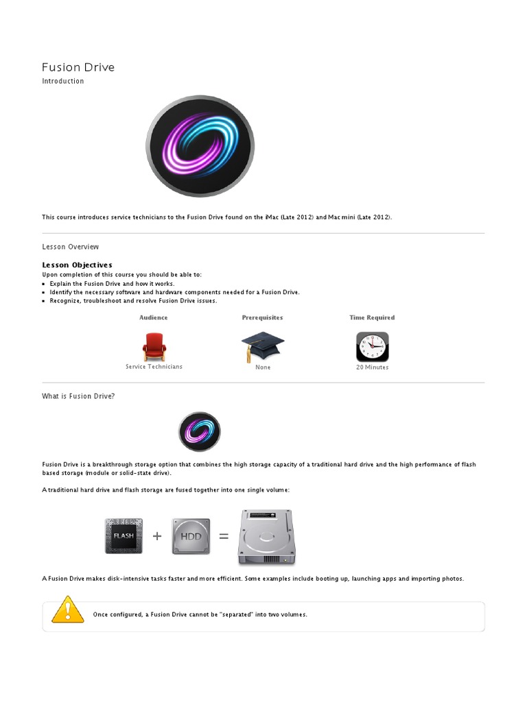 Fusion Drive Service Guide for Technicians | PDF | Mac Os | Computer ...