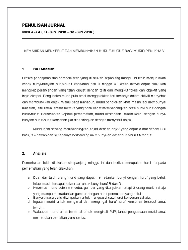 Contoh Penulisan Jurnal Praktikum | PDF