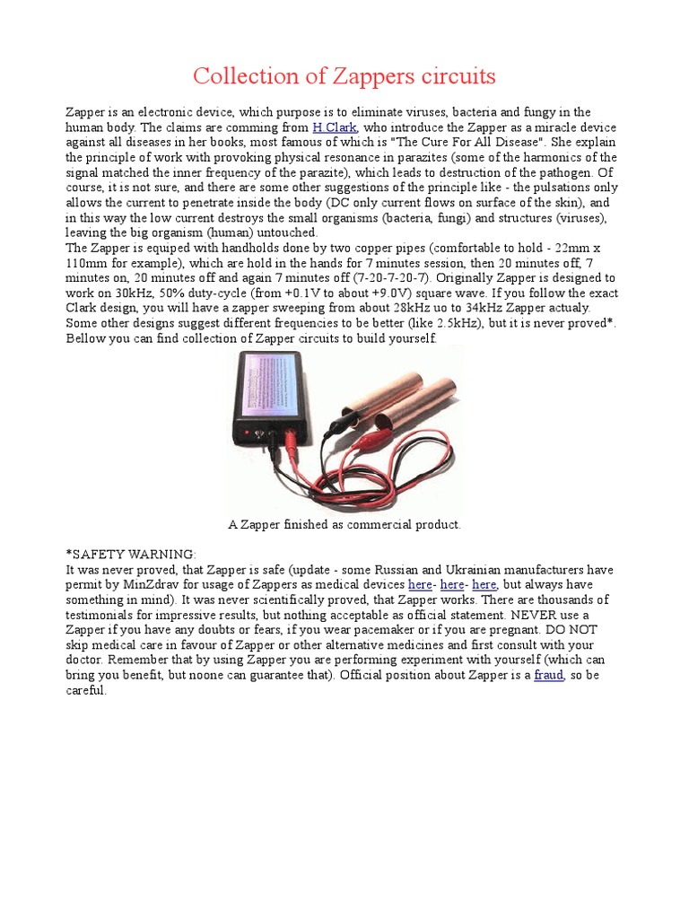 Collection of Zappers Circuits PDF | PDF | Electrical Engineering ...