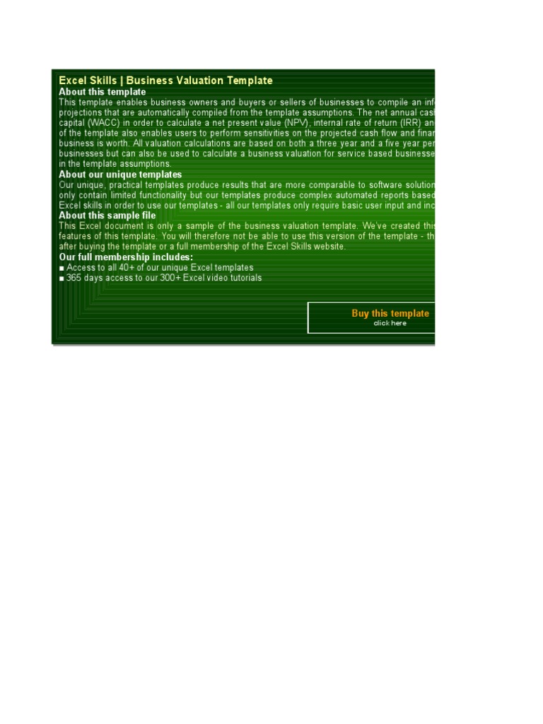 Business Valuation Sample | PDF | Finance & Money Management