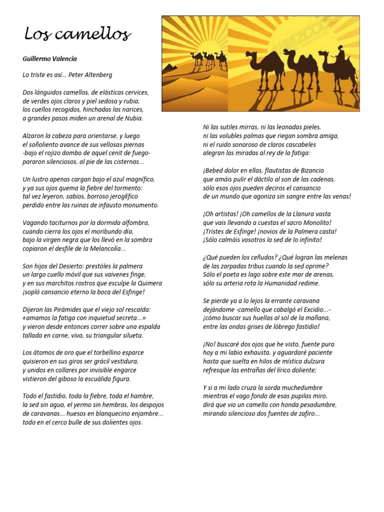 Los Camellos de guillermo Valencia | Naturaleza