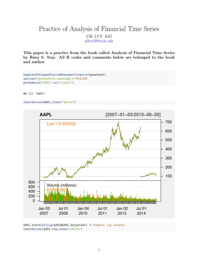 Practice of Financial Time Series Analysis | PDF