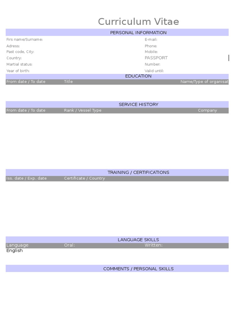 Curriculum Vitae: Personal Information | PDF