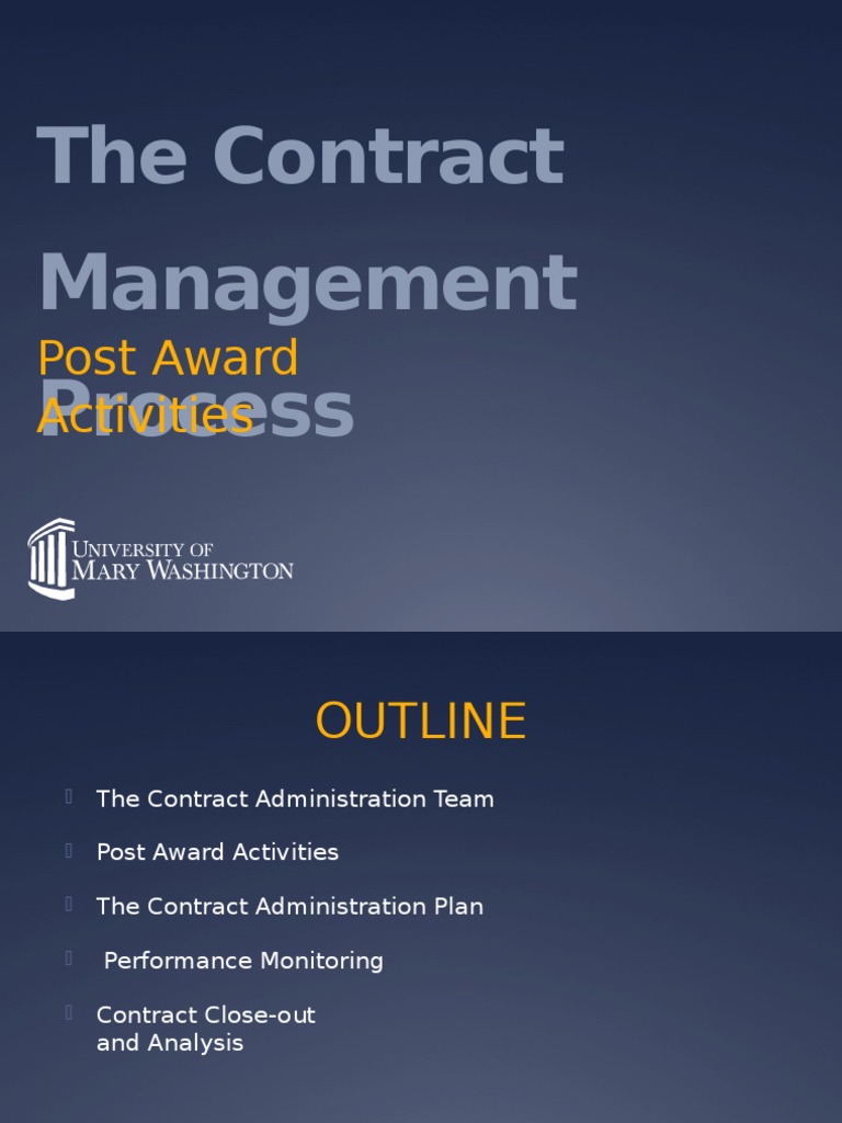 Post-Award Contract Management Guide | PDF | Quality Assurance ...