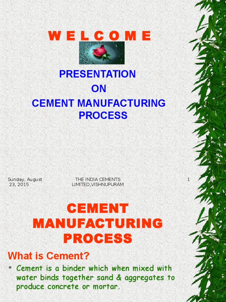 Cement Manufacturing Process | PDF | Cement | Manmade Materials