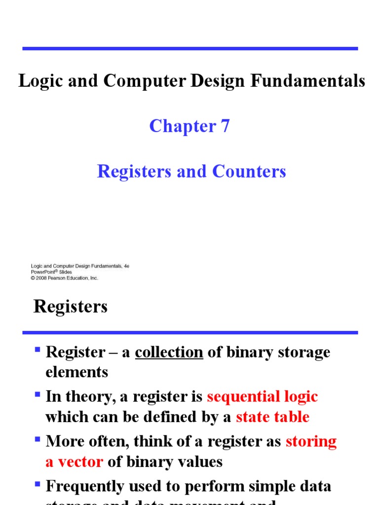 07 Registers and Counters | PDF | Electronic Circuits | Computer Engineering