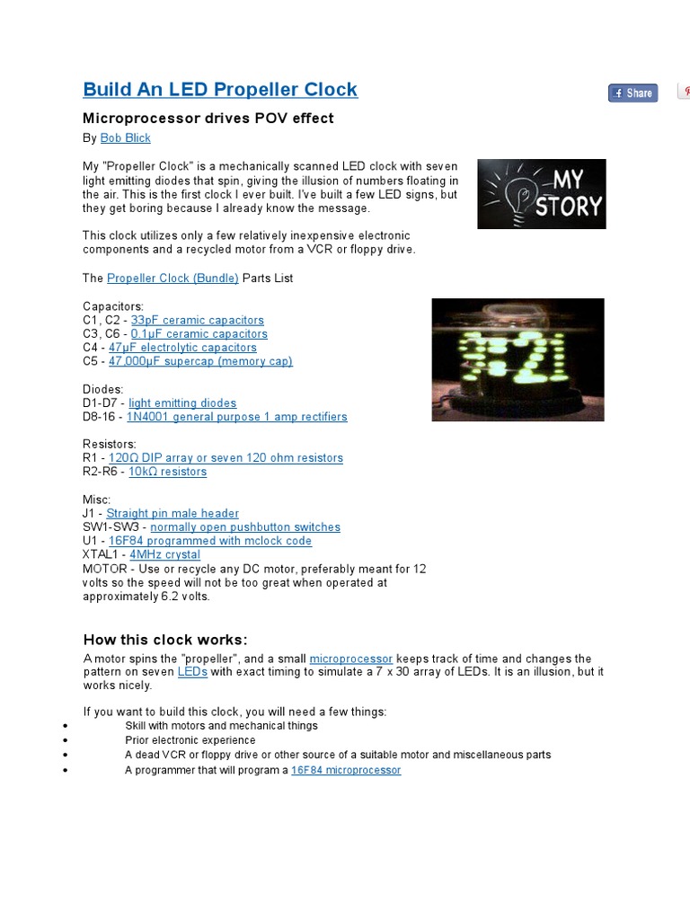 Build An LED Propeller Clock | PDF | Electrical Connector | Resistor
