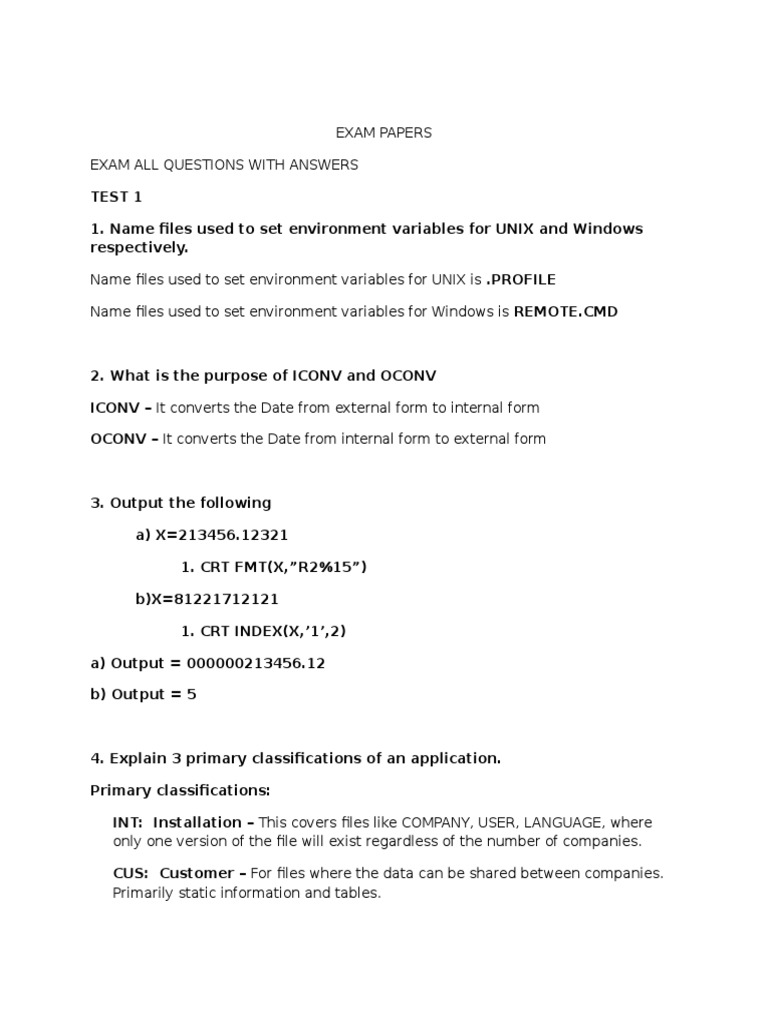 Exam Papers With Answers | PDF | Subroutine | Parameter (Computer Programming)