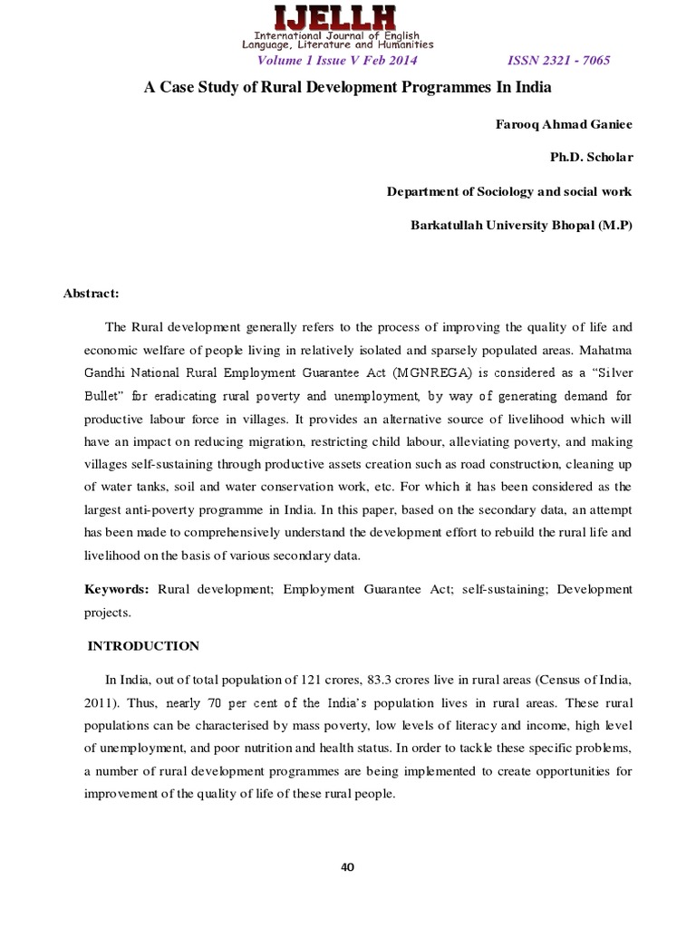 Rural Development Programmes in India | PDF | Poverty | Poverty ...