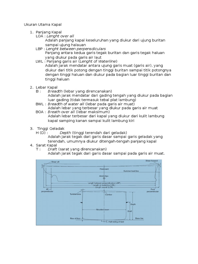 Ukuran Utama Kapal | PDF