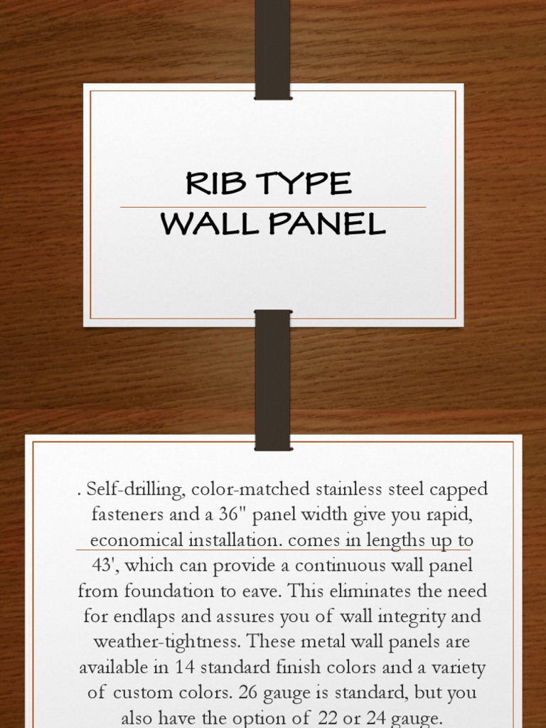 Ribbed Type Wall Panel System | PDF