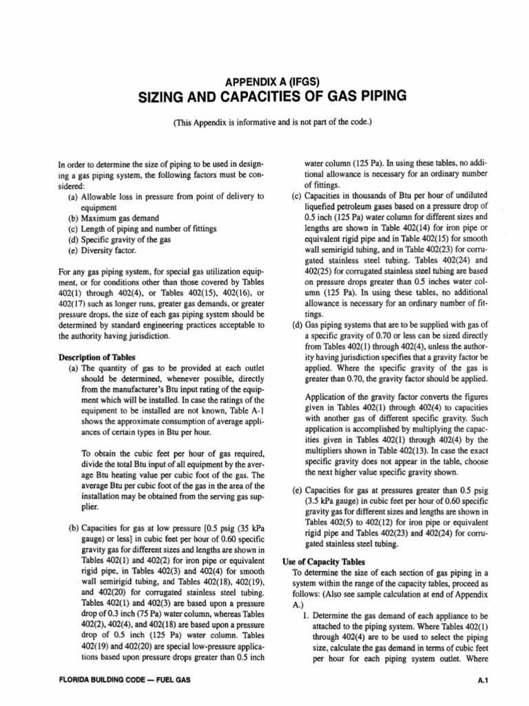 Gas Piping Sizing and Capacity Guide | PDF | Natural Gas | Pressure