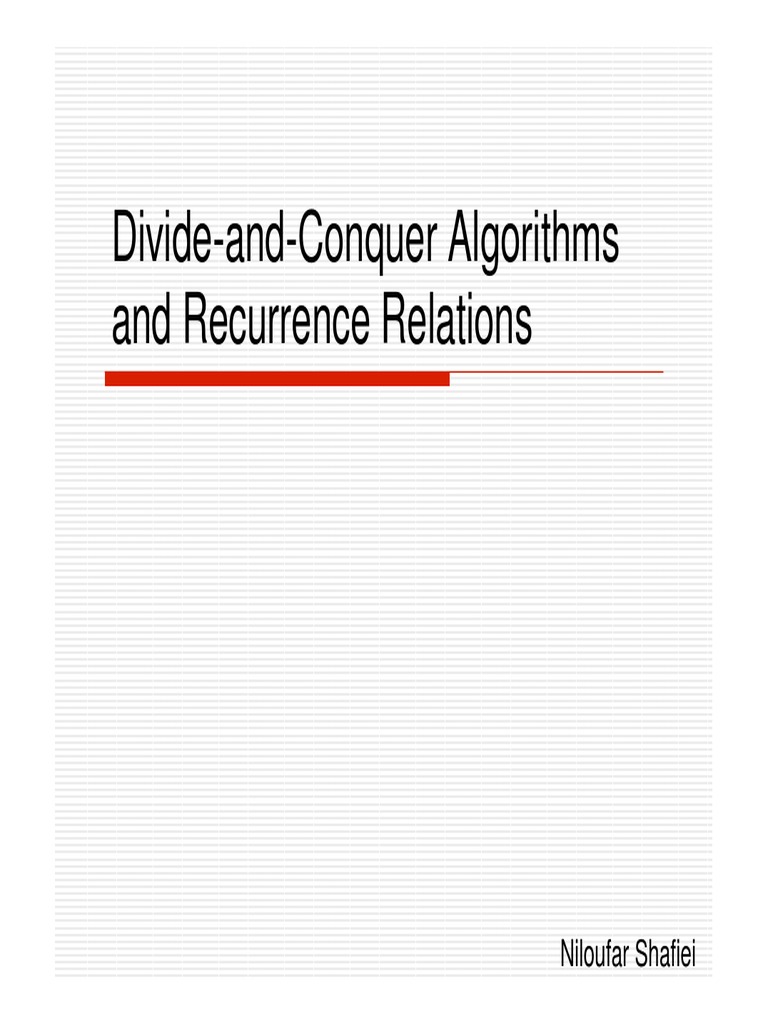 Divide & Conquer Algorithms Guide | PDF | Computer Science | Analysis