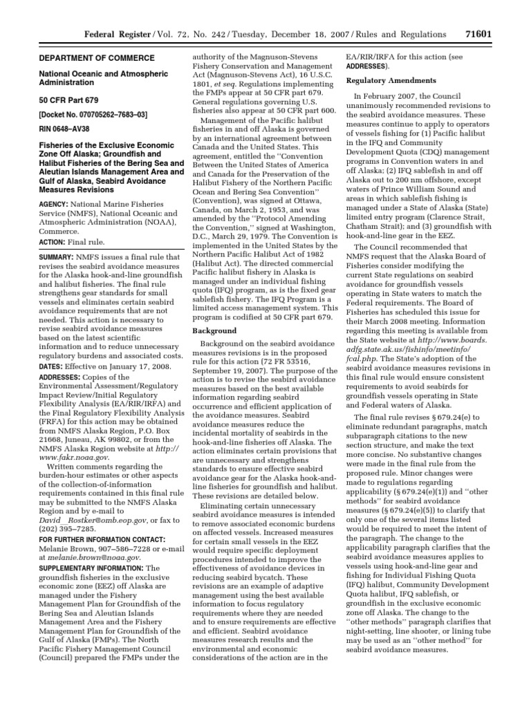 Rule: Fishery Conservation and Management: Alaska Fisheries of ...