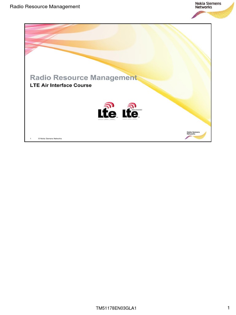 08 TM51178EN03GLA1 Radio Resource Management | PDF | Data Transmission ...
