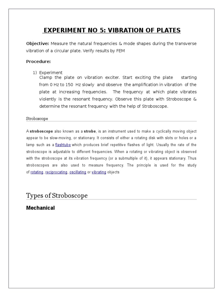 Design Lab - Vibration of Plates | PDF | Resonance | Oscillation