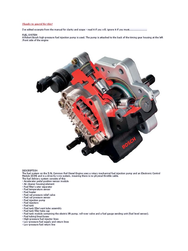 Bosch CP3 Operation | PDF | Fuel Injection | Pump