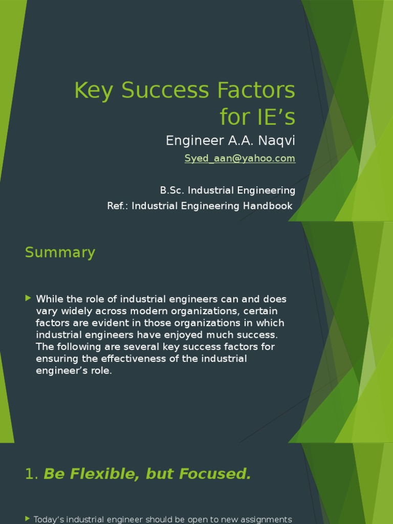 Key Success Factors For IE's | PDF | Business