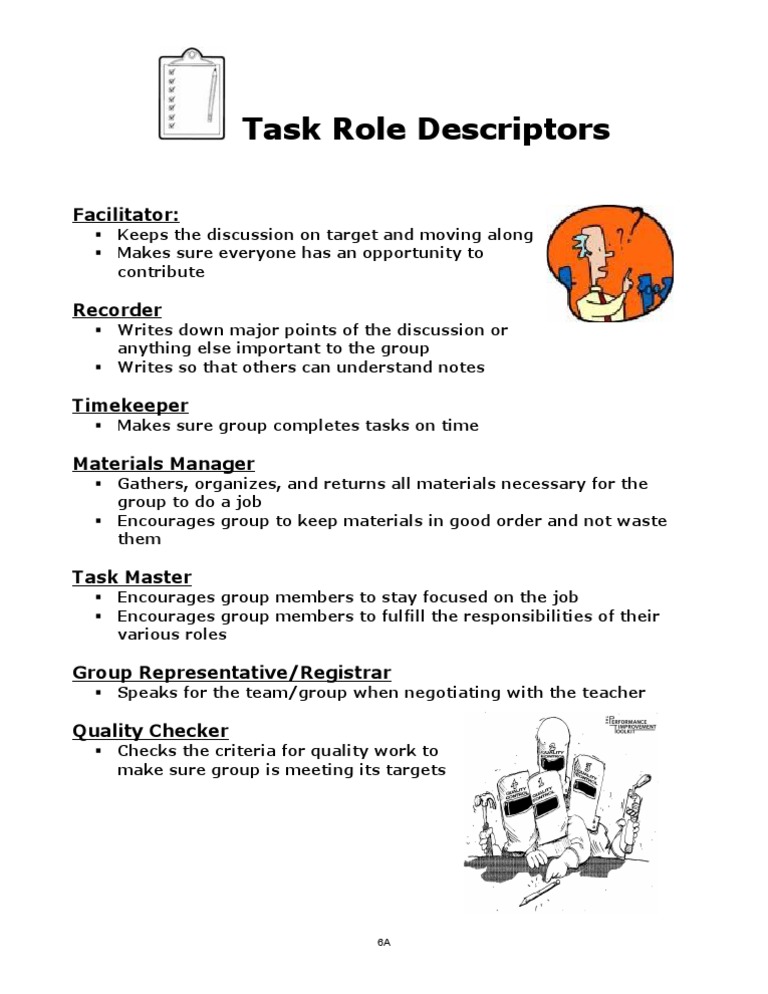 Task Roles and Responsibilities Explained | PDF | Career & Growth ...