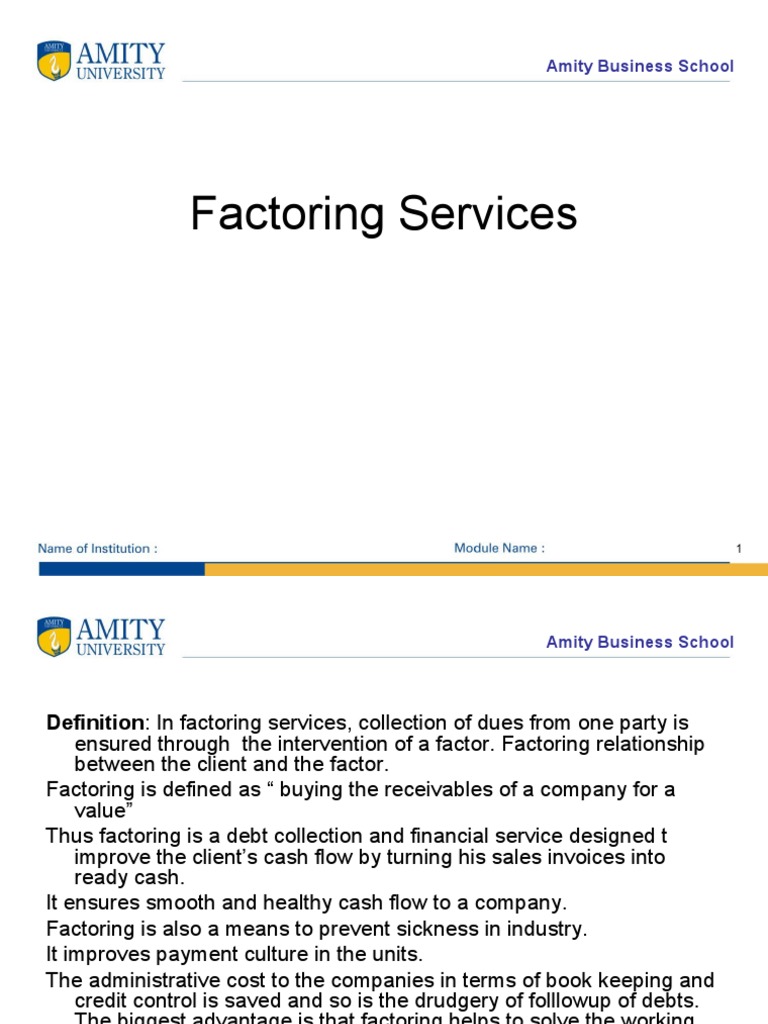 Factoring Services | PDF | Factoring (Finance) | Credit
