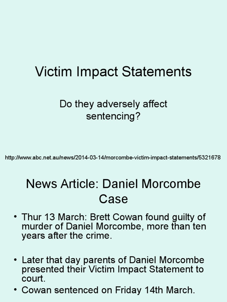 Victim Impact Statements: Do They Adversely Affect Sentencing? | PDF ...