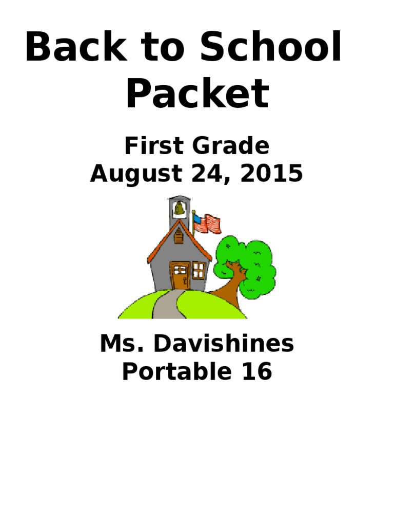 First Grade Information Packet | PDF | School Library | Libraries