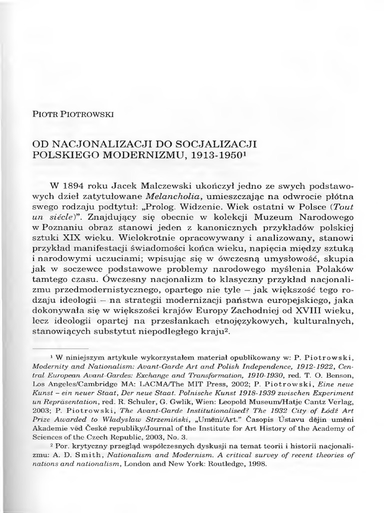 003 Piotr Piotrowski Od Nacjonalizacji Do Socjalizacji 97-138 | PDF