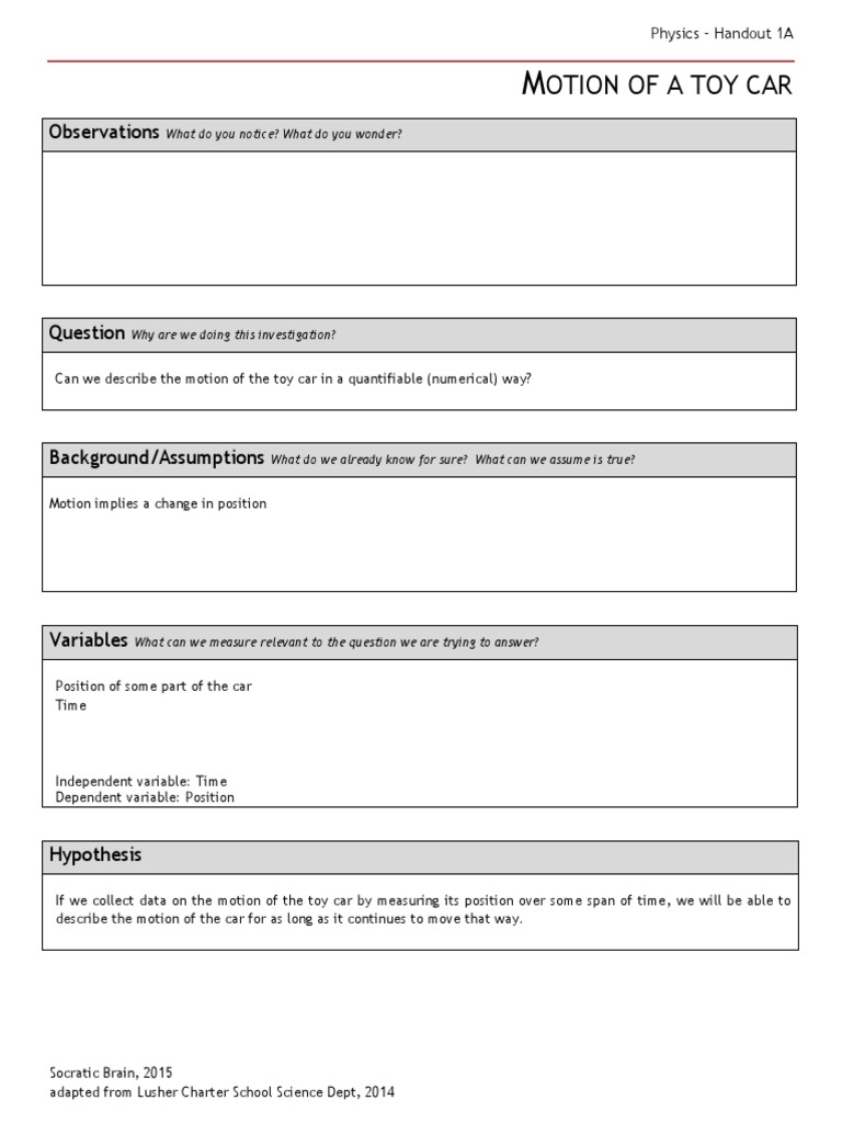 1A-Investigation Toy Car | PDF | Cognitive Science | Teaching Mathematics
