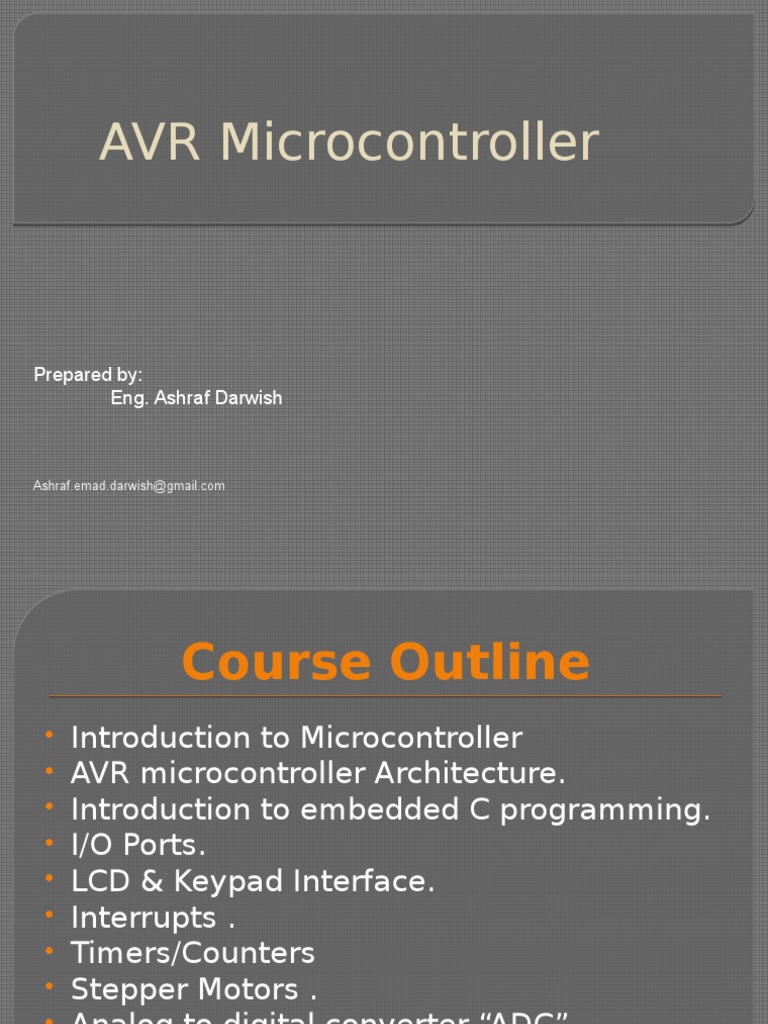 AVR Microcontroller: Prepared By: Eng. Ashraf Darwish | PDF | Microcontroller | Read Only Memory