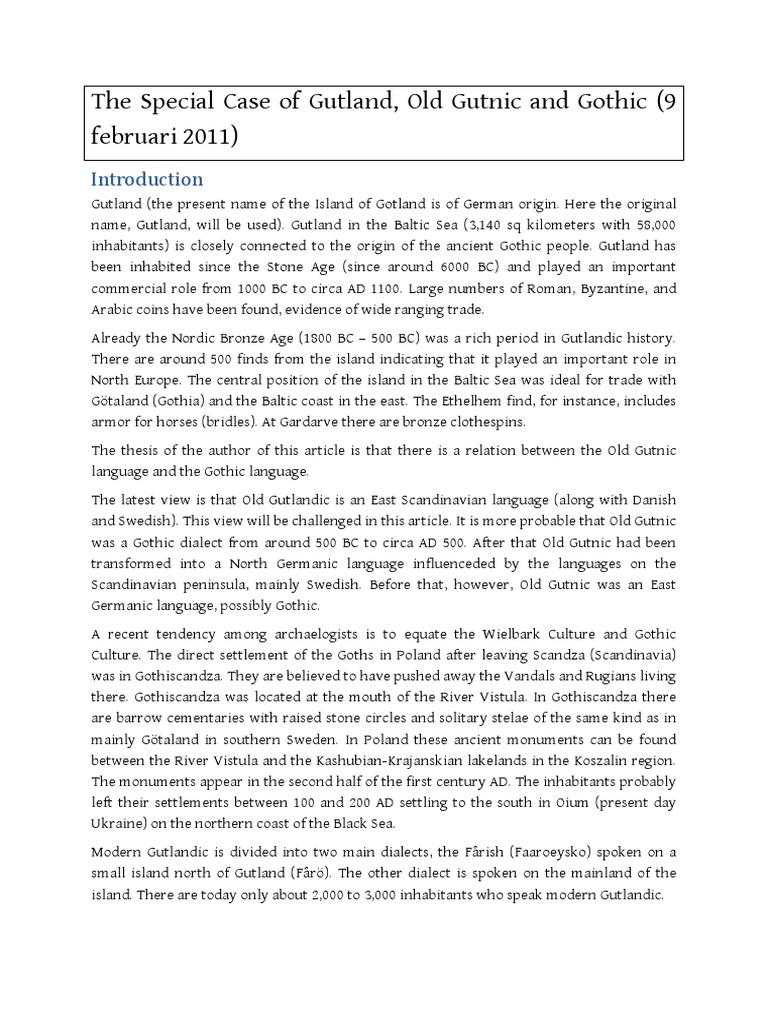 The Special Case of Gutland | PDF | Geats | Scandinavia