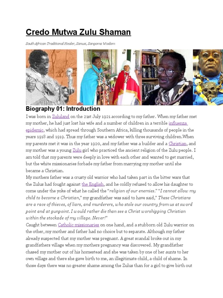 Credo Mutwa Zulu Shaman | PDF