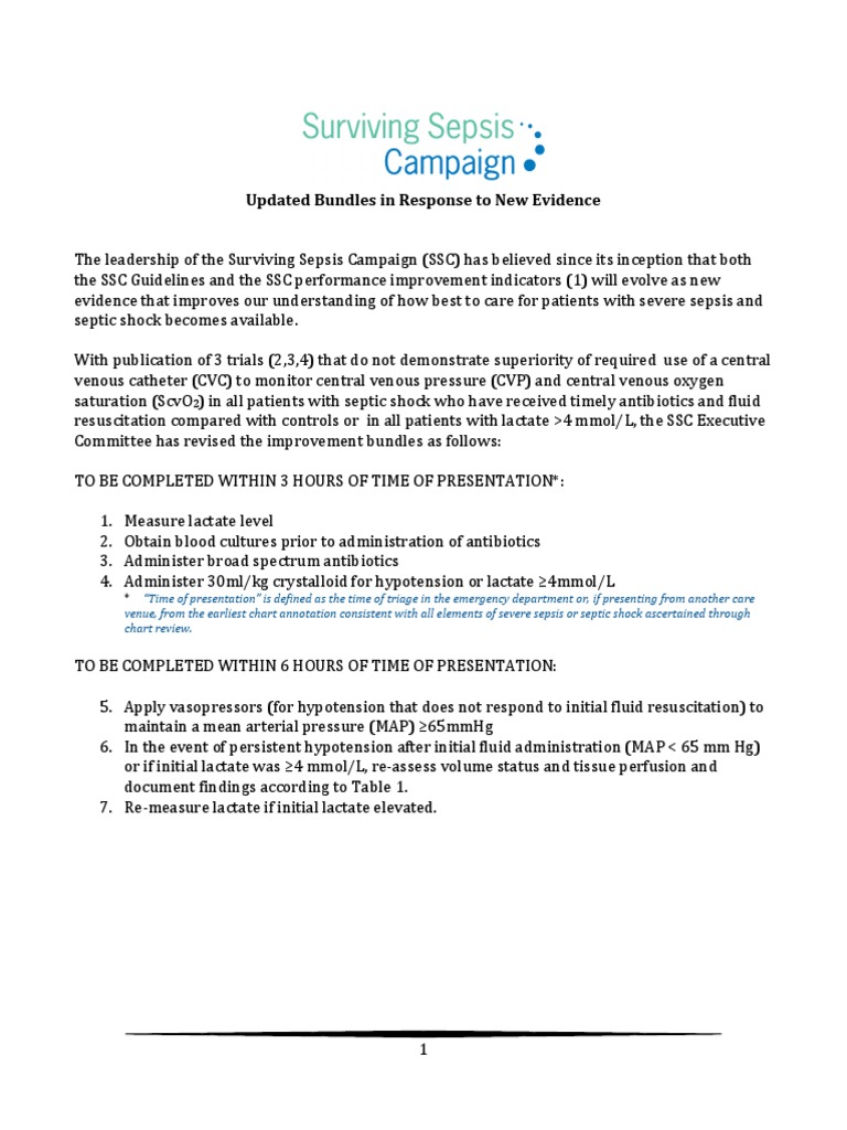 SSC Bundle | PDF | Sepsis | Shock (Circulatory)