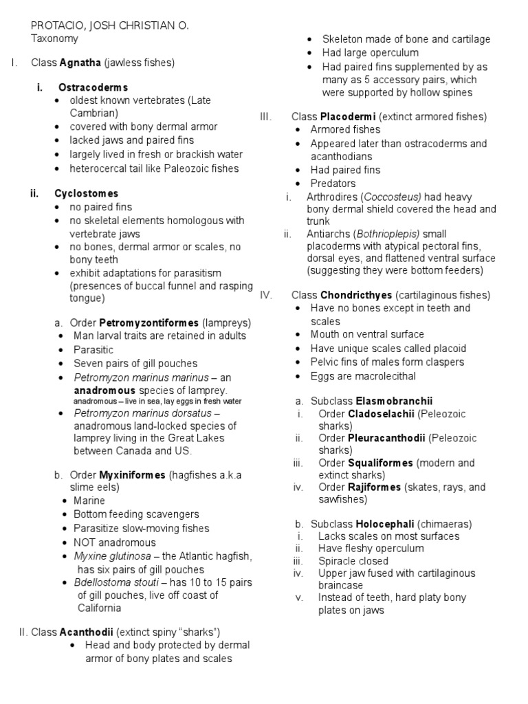 Vertebrate Taxonomy Overview | PDF | Nature