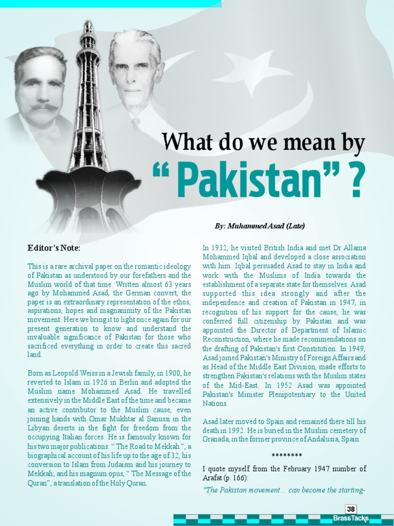 What Do We Mean by Pakistan? | PDF | Pakistan Movement | Pakistan