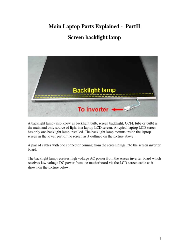 Main Laptop Parts Explained PartIIop Parts Explained PartII | PDF ...