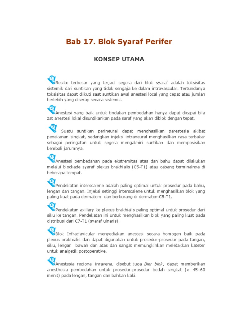 Anaesthesia Blok Syaraf Perifer | PDF