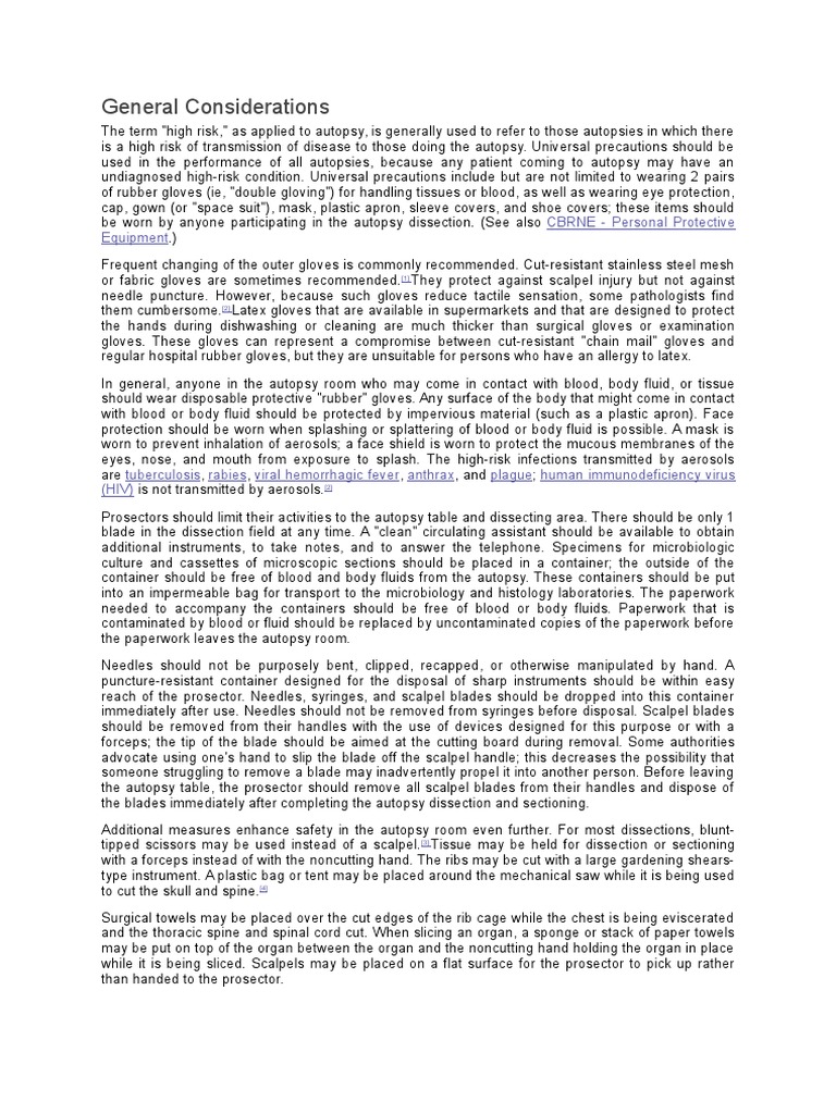 Dari Medscape | PDF | Autopsy | Glove