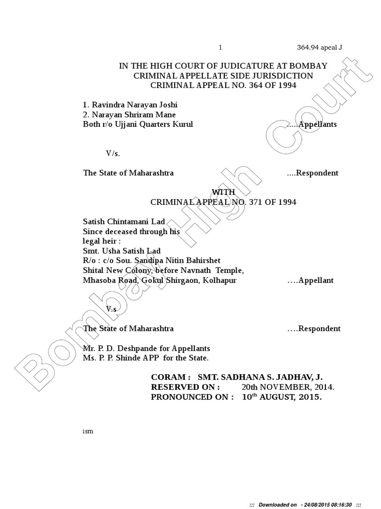 2 Government Employees Acquitted in Bribery Case After 29 Years | PDF | Prosecutor | Appeal