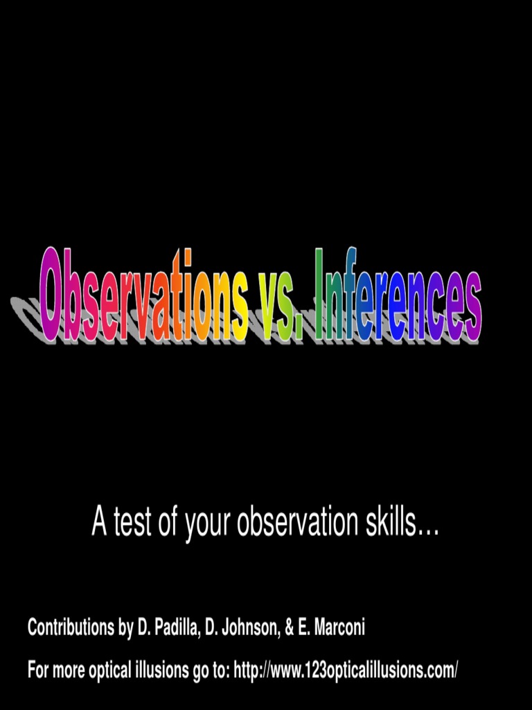 Observation Skills Challenge | PDF | Witness | Inference