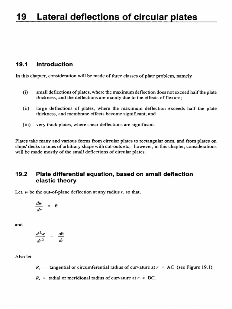 Circular Plate Deflection | PDF | Bending | Stress (Mechanics)