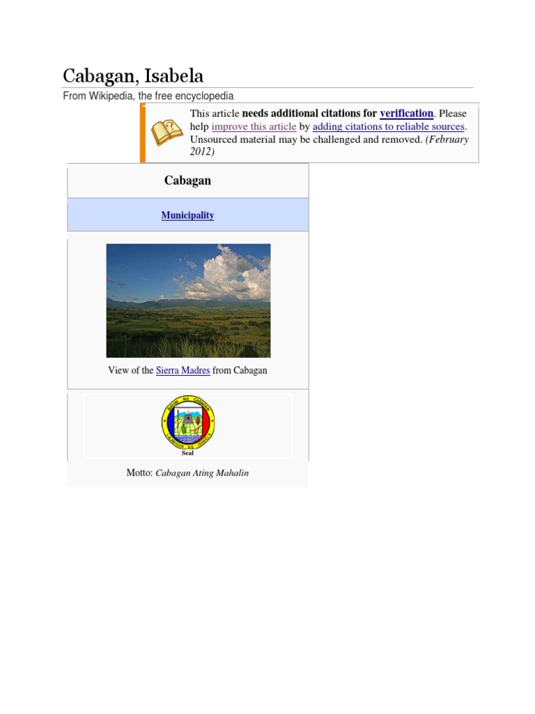 Overview of Cabagan, Isabela | PDF | Languages | Religion And Belief