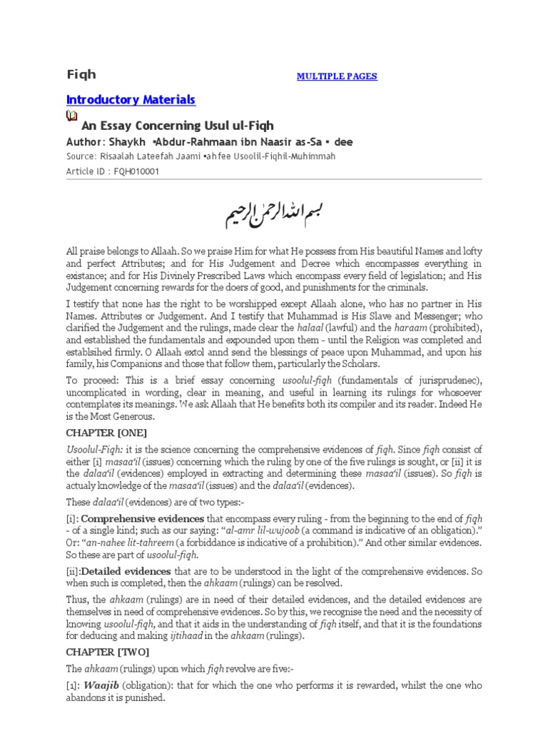Fiqh Usul Ul Fiqh Pdf Muhammad Abrahamic Religions