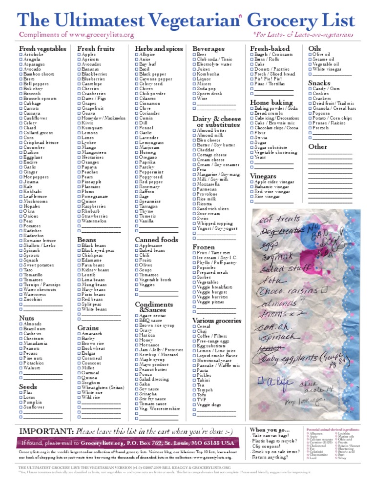 The Ultimatest Vegetarian Grocery List | PDF | Bean | Vegetables