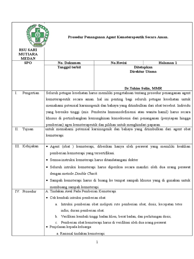 Spo Kemoterapi | PDF