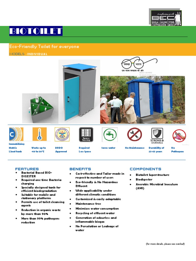 Bec Bio-Toilet Brochure | PDF | Anaerobic Digestion | Septic Tank