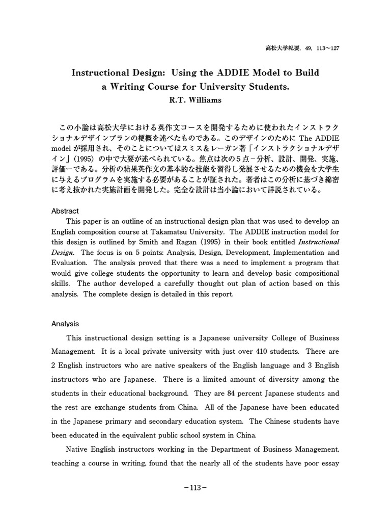 ADDIE Sample | PDF | Instructional Design | Test (Assessment)