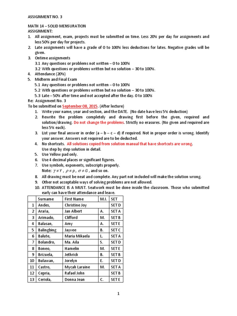 Assignment 03 Math 14 Pdf Pdf Triangle Area